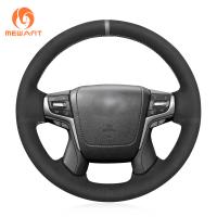 China MEWANT Car Interior Accessories For Toyota Land Cruiser Prado Crown Hand Sewing Soft Black Suede Steering Wheel Cover for sale