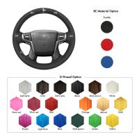 China MEWANT Car Interior Accessories For Toyota Land Cruiser Prado Crown Hand Sewing Soft Black Suede Steering Wheel Cover for sale
