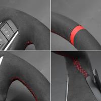 China DIY vegan suede steering wheel cover for Mitsubishi Outlander 2022-2024 customized steering wheel wrap for sale