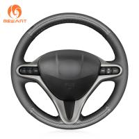 China Hand Sewing Carbon Fiber PU Artificial Leather Steering Wheel Cover for Honda Fit City Jazz Insight for sale