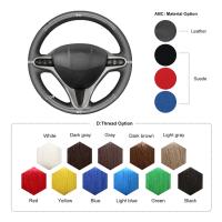 China Hand Sewing Carbon Fiber PU Artificial Leather Steering Wheel Cover for Honda Fit City Jazz Insight for sale