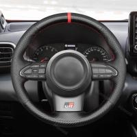 China Custom Hand Stitching Matt Carbon Leather Steering Wheel Cover for Toyota Yaris GR 2020-2022 for sale