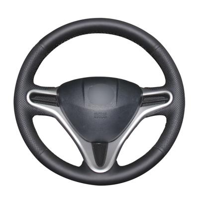 China Black Artificial Leather Steering Wheel Cover Wrap for Honda Fit 2009-2013 City 2009-2013 Jazz 2009-2013 Insight 2010-2014 for sale