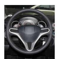 China Black Artificial Leather Steering Wheel Cover Wrap for Honda Fit 2009-2013 City 2009-2013 Jazz 2009-2013 Insight 2010-2014 for sale