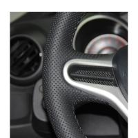 China Black Artificial Leather Steering Wheel Cover Wrap for Honda Fit 2009-2013 City 2009-2013 Jazz 2009-2013 Insight 2010-2014 for sale