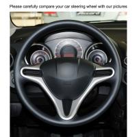China Black Artificial Leather Steering Wheel Cover Wrap for Honda Fit 2009-2013 City 2009-2013 Jazz 2009-2013 Insight 2010-2014 for sale