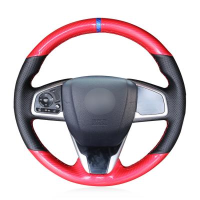 China Custom carbon fiber leather Steering Wheel Cover for Honda Civic Civic 10 2016-2019 CRV CR-V 2017-2019 Clarity 2016-2018 for sale