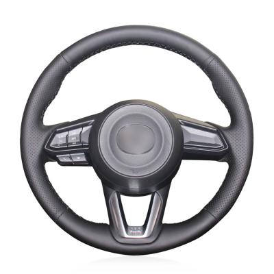 China PU Black Leather Auto Steering Wheel Cover For Mazda 3 Axela Atenza CX-5 CX5 6 2017 2018 2019 CX-9 2016 2017 2018 2019 for sale