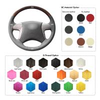 China Hand Sewing Wood Pattern Grey DIY Steering Wheel Cover For Toyota Highlander Camry Isis Mark X Zio Premio Noah Previa 2006-2015 for sale