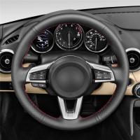 China PU Black Leather Auto Steering Wheel Cover For Mazda 3 Axela Atenza CX-5 CX5 6 2017 2018 2019 CX-9 2016 2017 2018 2019 for sale
