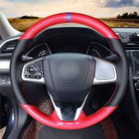 China Custom carbon fiber leather Steering Wheel Cover for Honda Civic Civic 10 2016-2019 CRV CR-V 2017-2019 Clarity 2016-2018 for sale