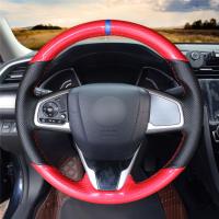 China Custom carbon fiber leather Steering Wheel Cover for Honda Civic Civic 10 2016-2019 CRV CR-V 2017-2019 Clarity 2016-2018 for sale