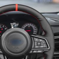 China Hand Stitching Faux Leather Steering Wheel Cover for Subaru WRX 2022-2023 for sale