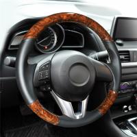 China Interior Wooden Leather Steering Wheel Cover for Mazda 2 3 Axela 6 Atenza CX-3 CX3 CX-5 CX5 2013 2014 2015 2016 2017 for sale