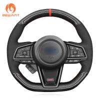 China Customized Available Durabl Hand Stitching Custom Carbon Fiber Suede Leather Steering Wheel Cover for Subaru WRX 2022-2023 for sale
