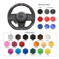 China Customized Available Durabl Hand Stitching Custom Carbon Fiber Suede Leather Steering Wheel Cover for Subaru WRX 2022-2023 for sale
