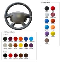 China Car Interior Decorations Black Leather Design Hand Sewing Steering Wheel Cover For Honda CR-V CRV 2002 2003 2004 2005 2006 for sale