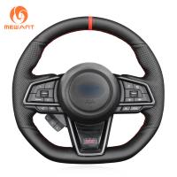 China Customized Available Durabl Hand Stitching Custom Full Black Leather Steering Wheel Cover for Subaru WRX 2022-2023 for sale