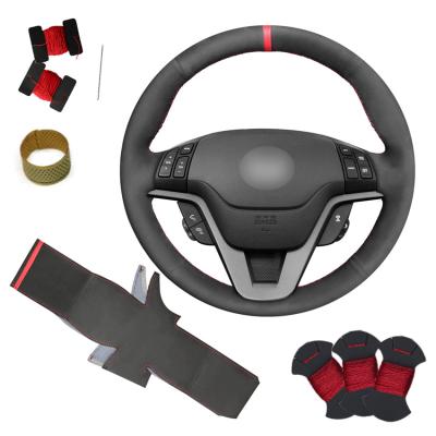 China Wholesales Red Stitching Suede Steering Wheel Cover Red Strip for Honda CR-V CRV 2007 2008 2009 2010 2011 for sale