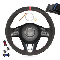 China Hand Stitching Soft Suede Steering Wheel Cover for Mazda 2 3 Axela 6 Atenza CX-3 CX3 CX-5 CX5 2013 2014 2015 2016 2017 for sale