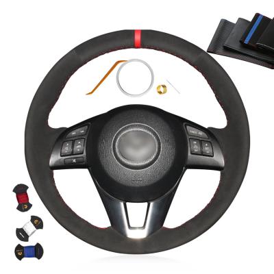 China Hand Stitching Soft Suede Steering Wheel Cover for Mazda 2 3 Axela 6 Atenza CX-3 CX3 CX-5 CX5 2013 2014 2015 2016 2017 for sale