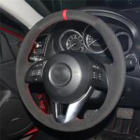 China Hand Stitching Soft Suede Steering Wheel Cover for Mazda 2 3 Axela 6 Atenza CX-3 CX3 CX-5 CX5 2013 2014 2015 2016 2017 for sale