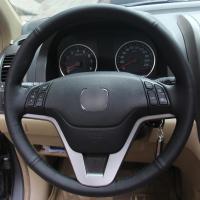 China Hand Sewing Black PU Leather Steering Wheel Cover for Honda CR-V CRV 2007 2008 2009 2010 2011 for sale