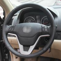 China Hand Sewing Black PU Leather Steering Wheel Cover for Honda CR-V CRV 2007 2008 2009 2010 2011 for sale