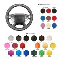 China Hand Stitching Microsoft Leather Steering Wheel Cover for Mitsubishi Outlander L200 Outlander Pajero Sport Triton Shogun 2022 for sale