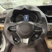 China Customized Available Durable Leather Suede Hand Sewing Steering Wheel Cover Wrap for Lexus ES300h ES350 2016 2017 2018 for sale