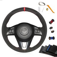 China Hand Sewing Suede Steering Wheel Cover for Mazda 2 3 Axela 6 Atenza CX-3 CX3 CX-5 CX5 2013 2014 2015 2016 2017 for sale