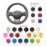 China Customized Available Durable Leather Suede Hand Sewing Steering Wheel Cover Wrap for Lexus ES300h ES350 2016 2017 2018 for sale