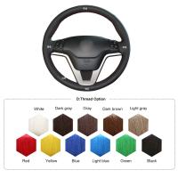 China DIY Artificial Leather Black Hand Stitching Personalized Steering Wheel Cover For Honda CR-V CRV 2007 2008 2009 2010 2011 for sale