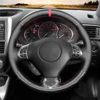 China PU Carbon Fiber Steering Wheel Cover for Subaru Impreza WRX STI III IV Forester Legacy Outback Exiga 2008 2009 2010-2014 for sale