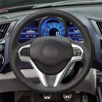 China Genuine Leather Personalized Design Steering Wheel Cover For Honda Fit City Jazz  HR-V HRV Vezel 2014 2015 2016 2017 2018 2019 for sale