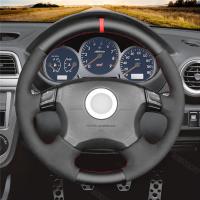 China Custom Hand Stitching Leather Soft Suede Steering Wheel Cover for Subaru Impreza WRX STI 2002 2003 2004 for sale