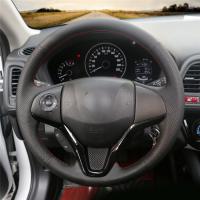 China Genuine Leather Personalized Design Steering Wheel Cover For Honda Fit City Jazz  HR-V HRV Vezel 2014 2015 2016 2017 2018 2019 for sale