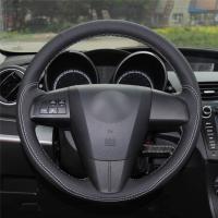 China Custom Black Leather Steering Wheel Cover White Thread for Mazda 3 Axela 5 CX-7 CX7 2008 2009 2010 2011 2012 2013 2014 2015 2016 for sale