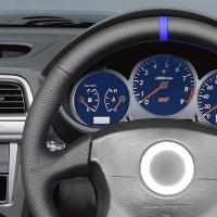 China MEWANT Hand Sew Steering Wheel Cover Wrap for Subaru Impreza WRX 2002-2004 Car Accessories Customized Interior Accessory for sale