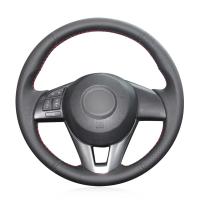 China Mewant Custom Hand Sewing Artificial Leather Steering Wheel Cover for Mazda 3 Mazda 2 5 6 Axela Atenza CX3 CX5 CX7 CX9 RX8 MX-5 for sale
