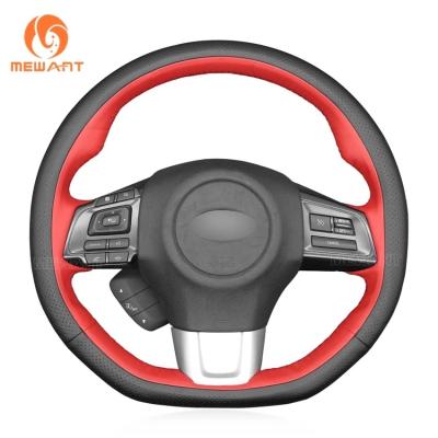 China Black PU Carbon Fiber Car Steering Wheel Cover for Subaru WRX STI Levorg STI 2014 2015 2016 2017 2018 2019-2021 Levorg for sale