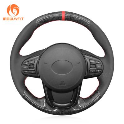 China Hand Sewing Custom Forged Carbon Soft Suede Steering Wheel Cover for Toyota Supra GR Supra A90 2019 2020 2021 for sale