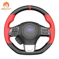 China Black PU Carbon Fiber Car Steering Wheel Cover for Subaru WRX STI Levorg STI 2014 2015 2016 2017 2018 2019-2021 Levorg for sale