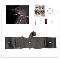 China Hand Sewing Custom Design Black Genuine Leather Steering Wheel Cover For Honda Civic Civic 8 2006 2007 2008 for sale