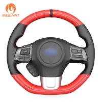 China Black PU Carbon Fiber Car Steering Wheel Cover for Subaru WRX STI Levorg STI 2014 2015 2016 2017 2018 2019-2021 Levorg for sale