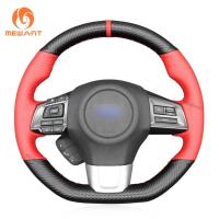 China Black PU Carbon Fiber Car Steering Wheel Cover for Subaru WRX STI Levorg STI 2014 2015 2016 2017 2018 2019-2021 Levorg for sale