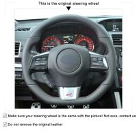 China Black PU Carbon Fiber Car Steering Wheel Cover for Subaru WRX STI Levorg STI 2014 2015 2016 2017 2018 2019-2021 Levorg for sale