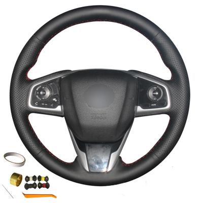 China Hand Sewing Black Artificial Leather Steering Wheel Cover for Honda FK7 Civic 10 10th gen CRV CR-V Clarity 2016 2017 2018 2019 for sale