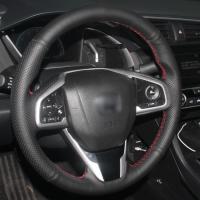 China Hand Sewing Black Artificial Leather Steering Wheel Cover for Honda FK7 Civic 10 10th gen CRV CR-V Clarity 2016 2017 2018 2019 for sale