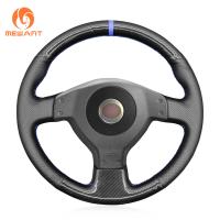 China Custom Hand Sewing Black Carbon Leather Steering Wheel Cover for Subaru Impreza WRX STI 2002 2003 2004 for sale